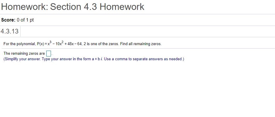 Solved Homework Section 4 3 Homework Score 0 Of 1 Pt