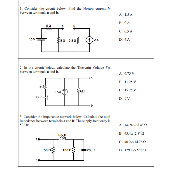 Solved 1. Consider the circuit below. Find the Norton | Chegg.com