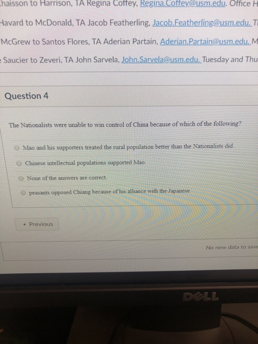 haisson to Harrison, TA Regina Coffey, | Chegg.com