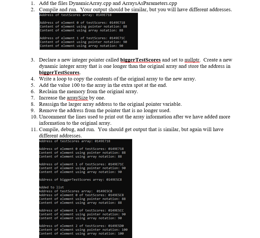 DynamicArray.cpp: #include using namespace | Chegg.com