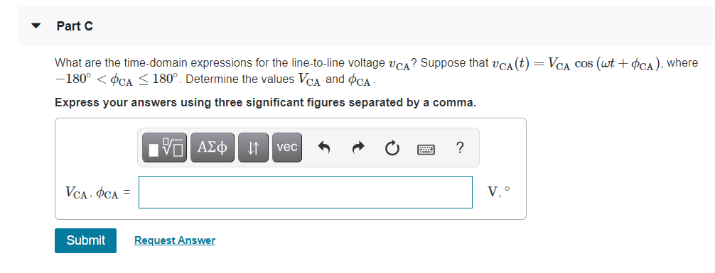 Solved A Review Constants The time-domain expressions for | Chegg.com