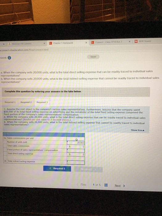 MHE Reader Connect-Class: SP19 Bus 3 work a. When the | Chegg.com