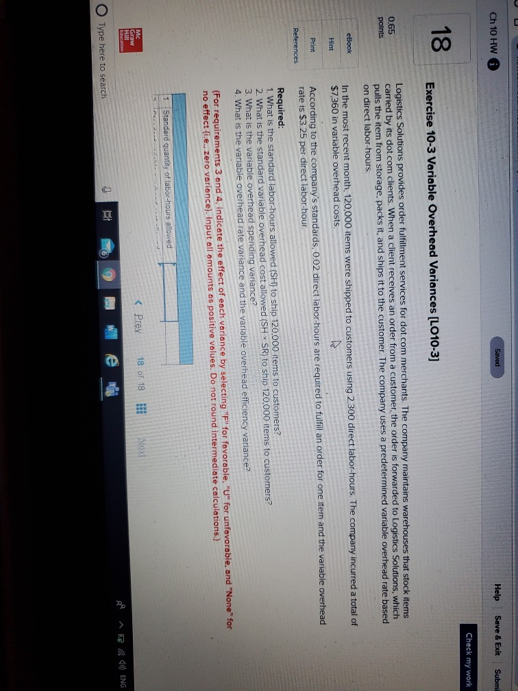 Solved Saved Ch 10 HW Help Save & Exit Subm Check my work 18 | Chegg.com