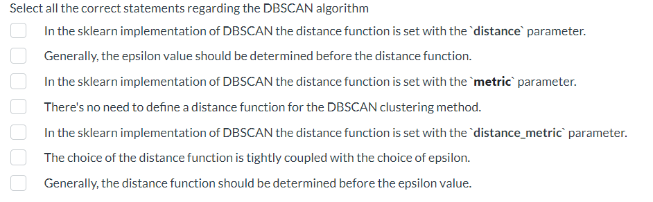Solved Which of the following is a property of the DBSCAN | Chegg.com