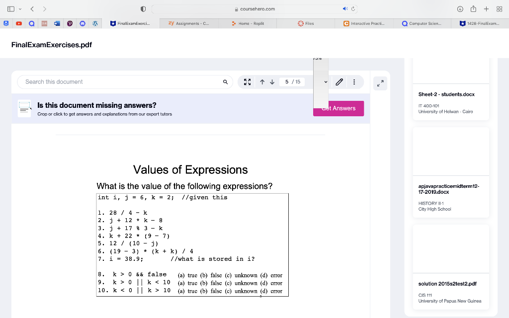 Solved Is this document missing answers? Crop or click to | Chegg.com