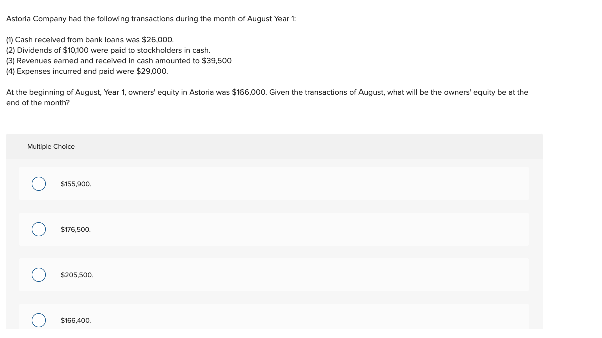 Solved Astoria Company had the following transactions during | Chegg.com