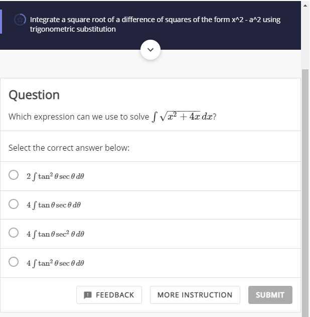 Solved Integrate a square root of a difference of squares of | Chegg.com