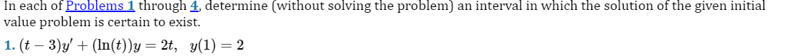 Solved In each of Problems 1 through 4, determine (without | Chegg.com
