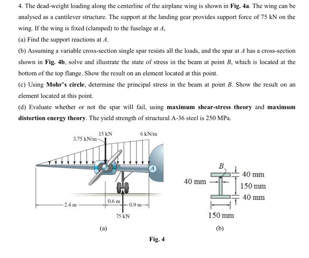 Solved 4. The dead-weight loading along the centerline of | Chegg.com
