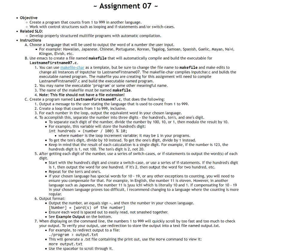 Solved Klingon, Elvish, etc. B. Use emacs to create a file | Chegg.com