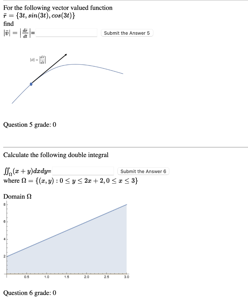 Solved For the following vector valued function r= {3t, | Chegg.com