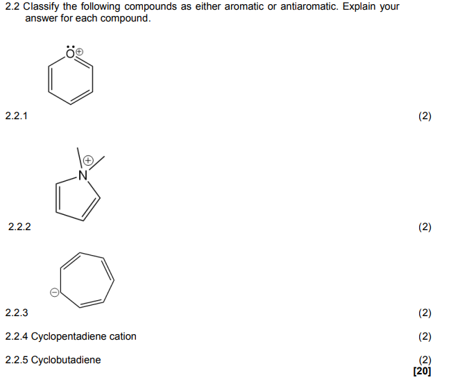 Solved 2.2 Classify the following compounds as either | Chegg.com
