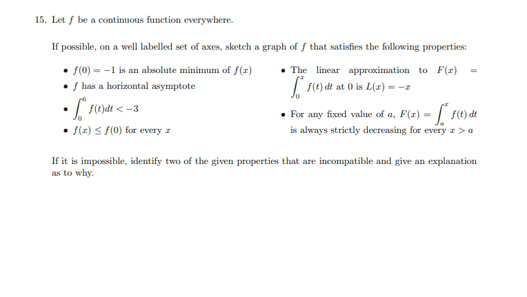 Solved 5. ﻿Let f be ﻿a continuous function everywhere. If | Chegg.com