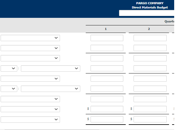 Solved Pargo Company is preparing its master budget for 2020 | Chegg.com