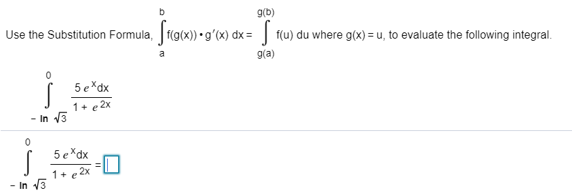 Solved b g(b) . a g(a) Use the Substitution Formula, | Chegg.com