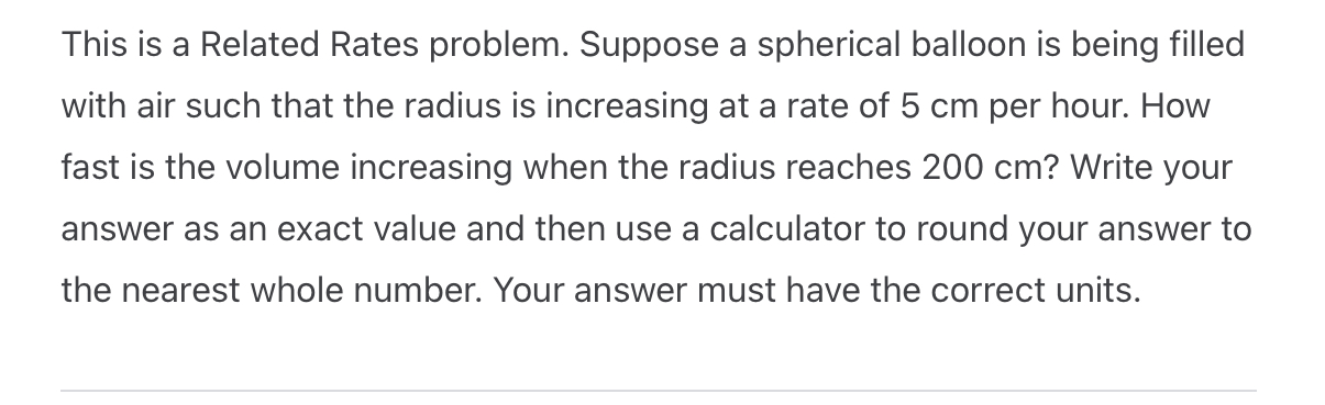 Solved This is a Related Rates problem. Suppose a spherical | Chegg.com