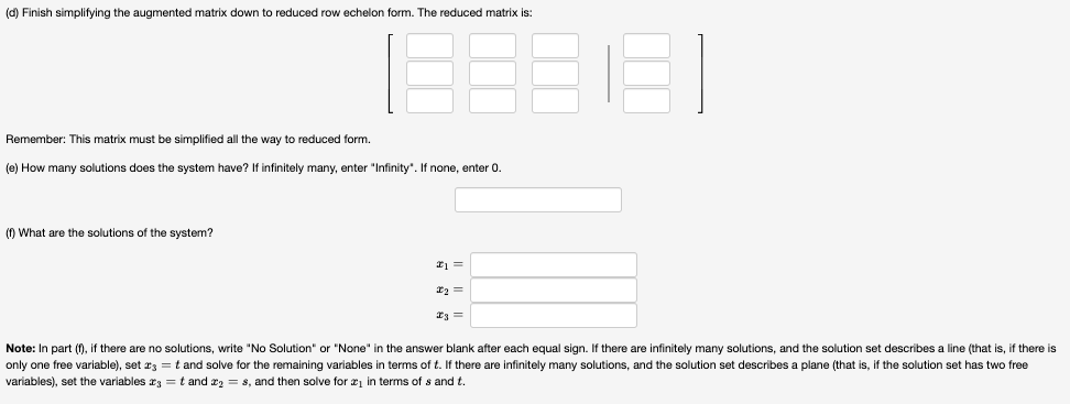 Solved Solve the following system using augmented matrix | Chegg.com