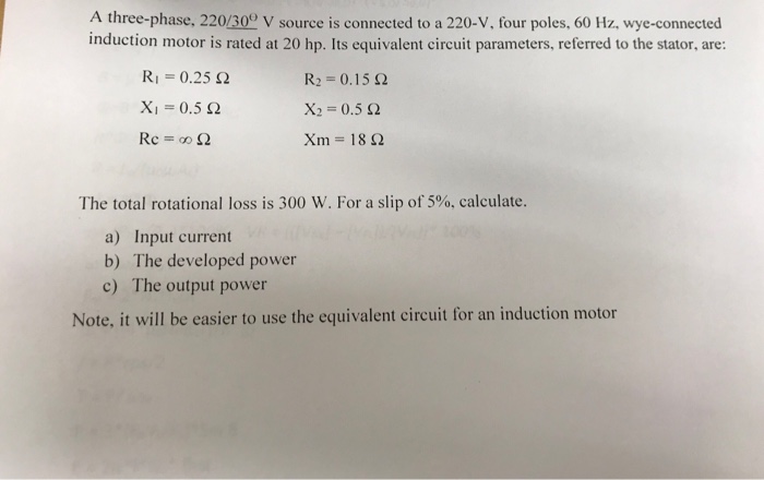Solved A three-phase, 220/30 V source is connected to a | Chegg.com