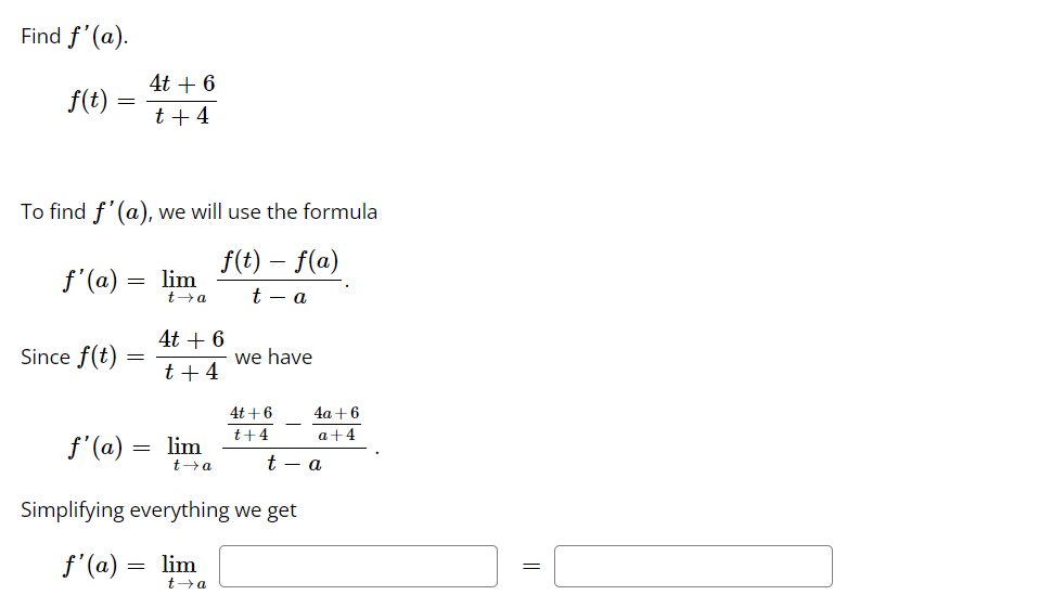 Solved Find F′ A F T T 44t 6 To Find F′ A We Will Use
