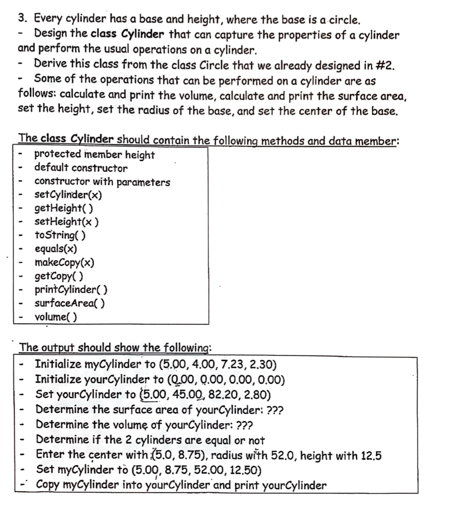 Solved 3. Every cylinder has a base and height, where the | Chegg.com