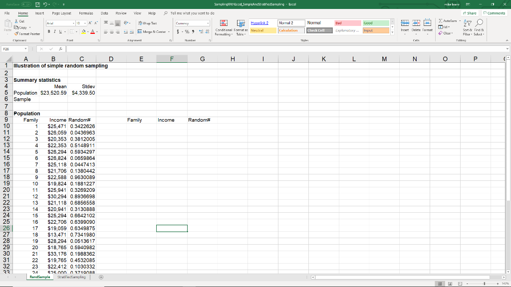 Simple Random Sampling To complete this portion of | Chegg.com