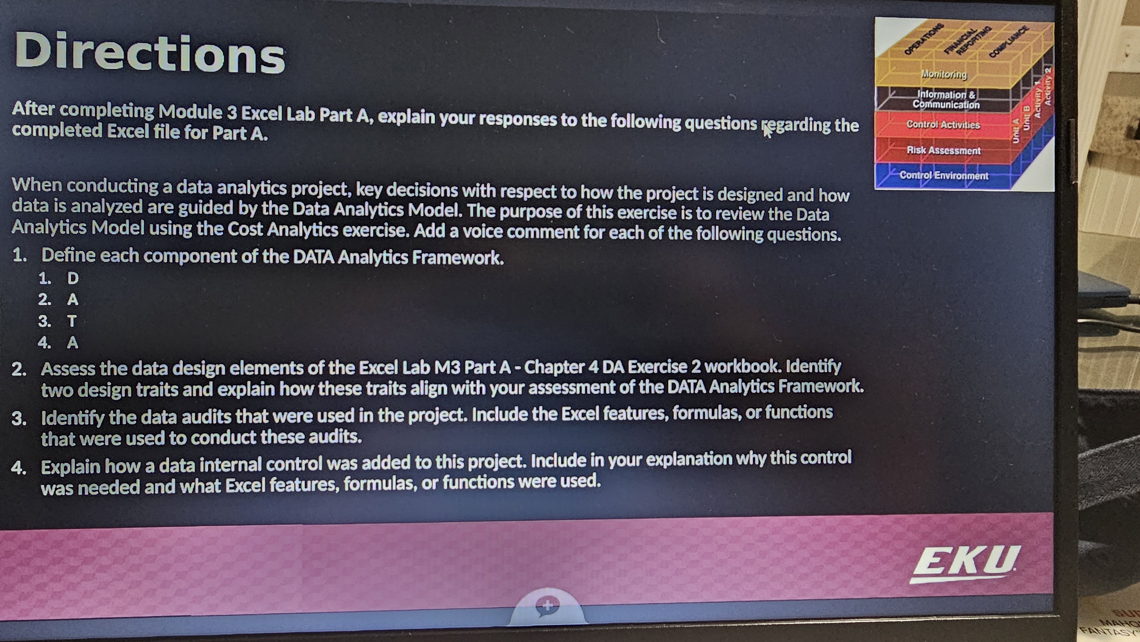 After completing Module 3 Excel Lab Part A, explain | Chegg.com