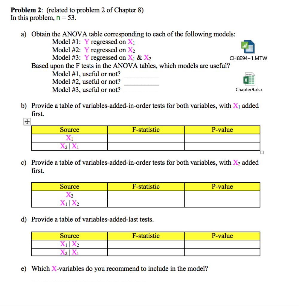 Problem 2: (related to problem 2 of Chapter 8) In | Chegg.com