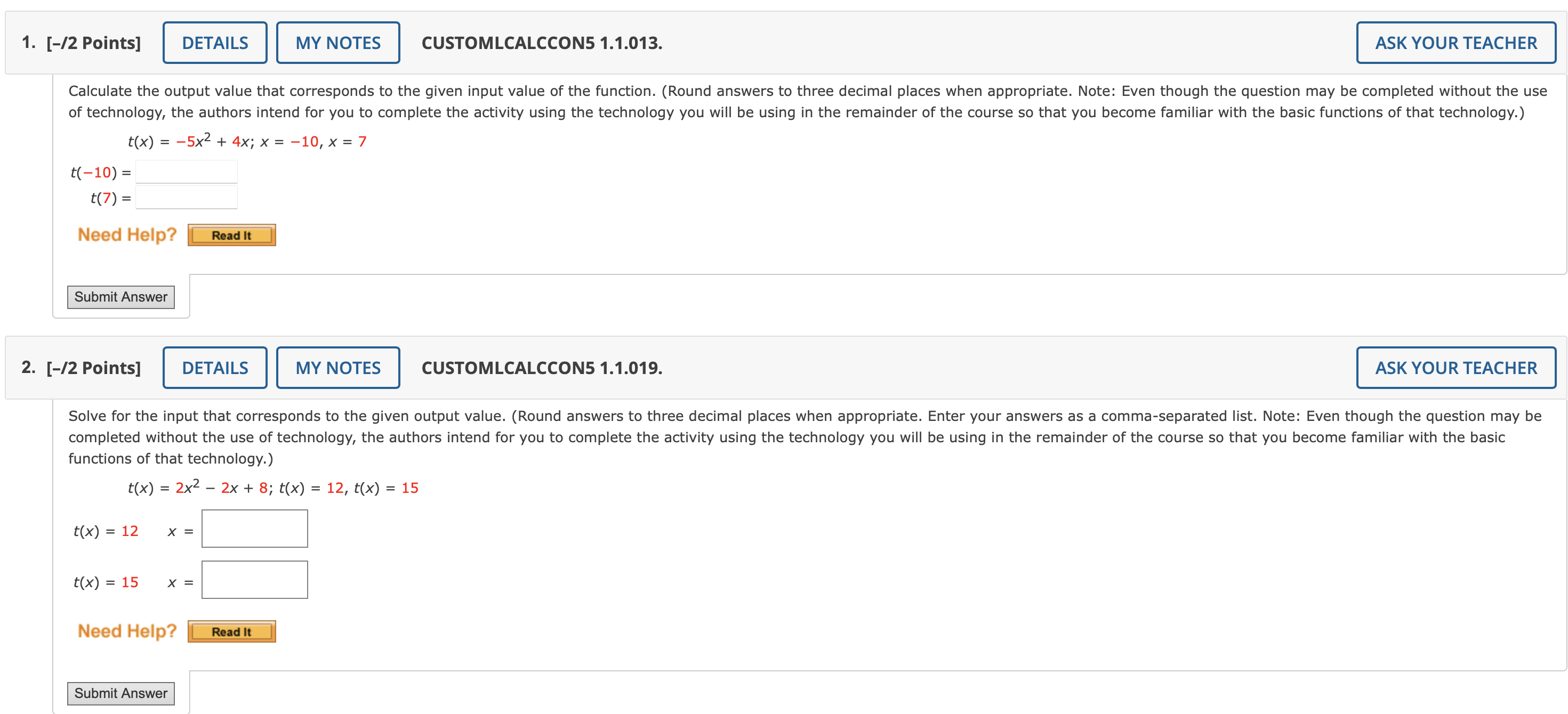 Solved Points]CUSTOMLCALCCON5 1.1.013.Calculate the output | Chegg.com