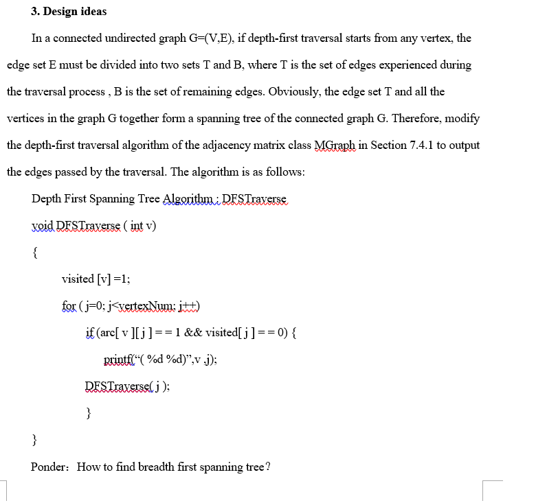 Solved 3. Design ideas In a connected undirected graph | Chegg.com