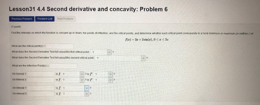 Solved Lesson31 4.4 Second derivative and concavity: Problem | Chegg.com