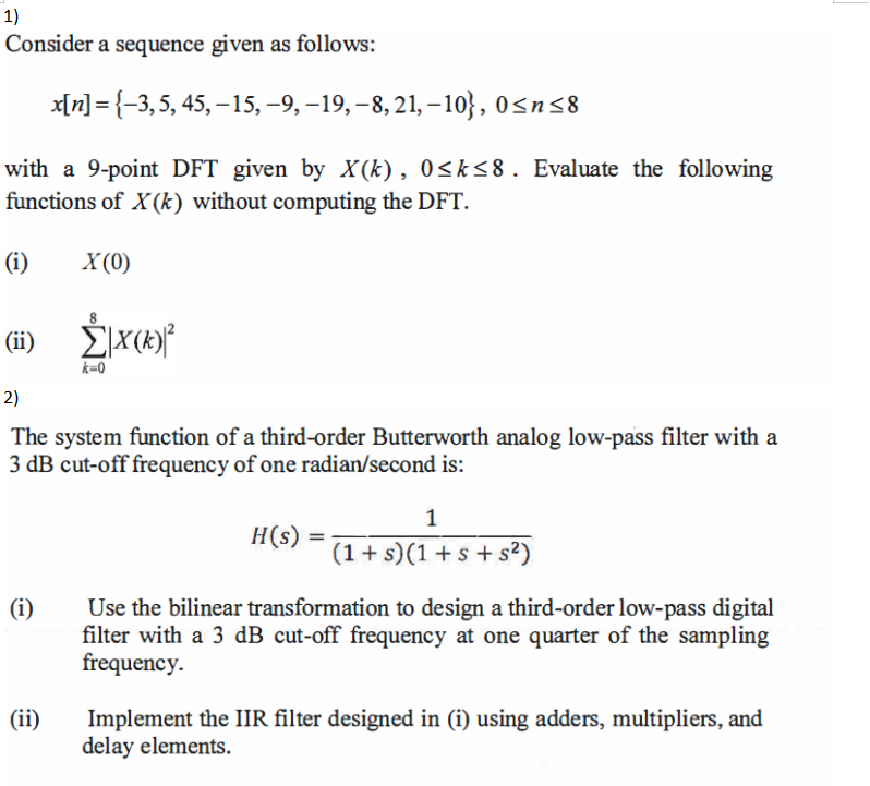 Solved 1) Consider a sequence given as follows: | Chegg.com