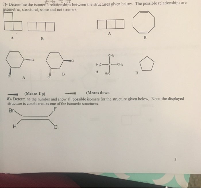 Solved Determine the isomeric relationships between the | Chegg.com