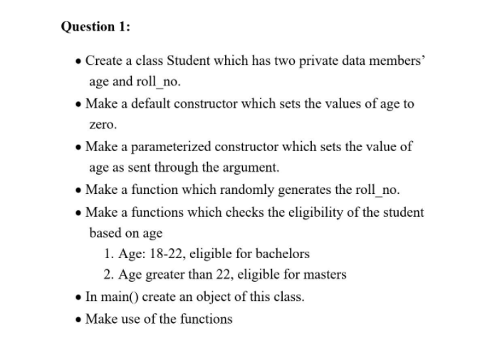 Solved note: do it in C++(oop) add screenshot of program and | Chegg.com