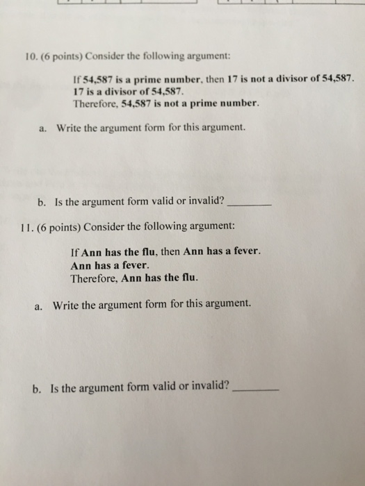Solved 10. (6 points) Consider the following argument If | Chegg.com