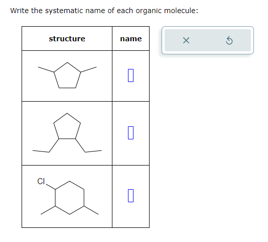 Solved Write the systematic name of each organic | Chegg.com