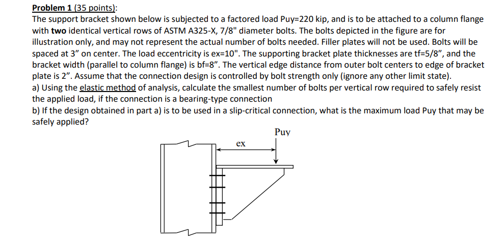 Solved Problem 1 (35 ﻿points):The support bracket shown | Chegg.com