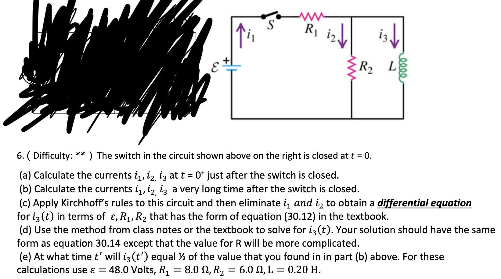 Solved ( ﻿Difficulty: ** ) ﻿The switch in the circuit shown | Chegg.com