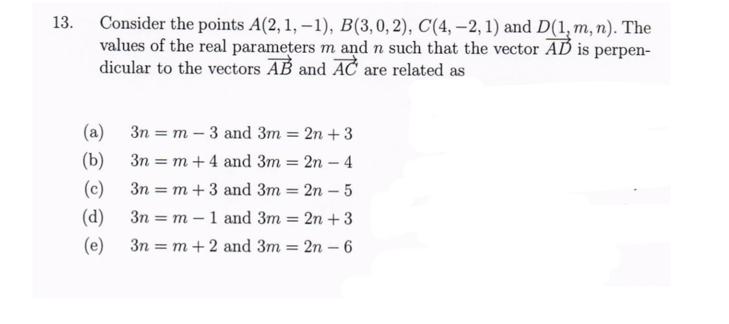 Solved Consider the points A(2,1,-1),B(3,0,2),C(4,-2,1) ﻿and | Chegg.com