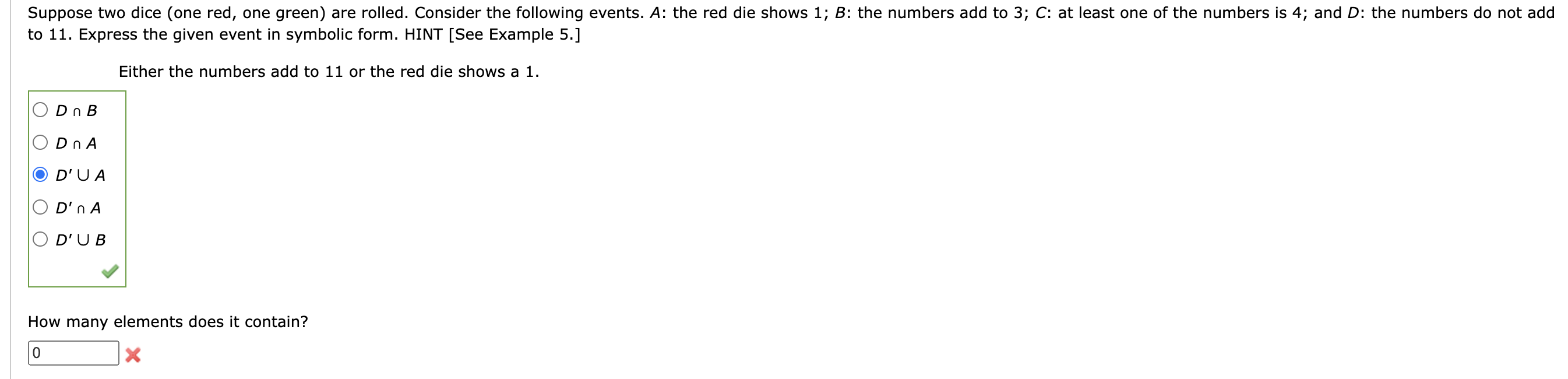 Solved to 11. Express the given event in symbolic form. HINT | Chegg.com