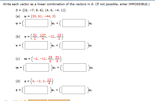 Solved Write each vector as a linear combination of the | Chegg.com
