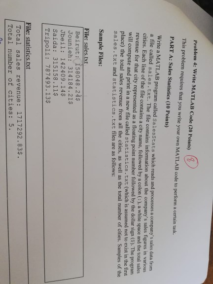 Solved Problem 4 Write Matlab Code 20 Points This Problem 9604
