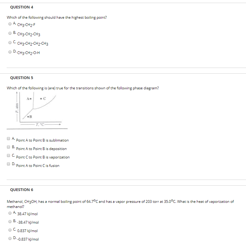 Solved QUESTION 4 Which of the following should have the | Chegg.com