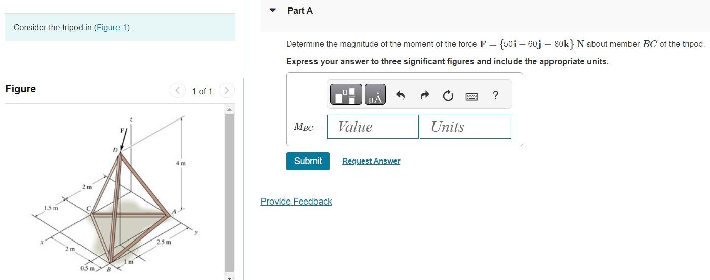 Solved Consider the tripod in (Figure 1). Determine the | Chegg.com