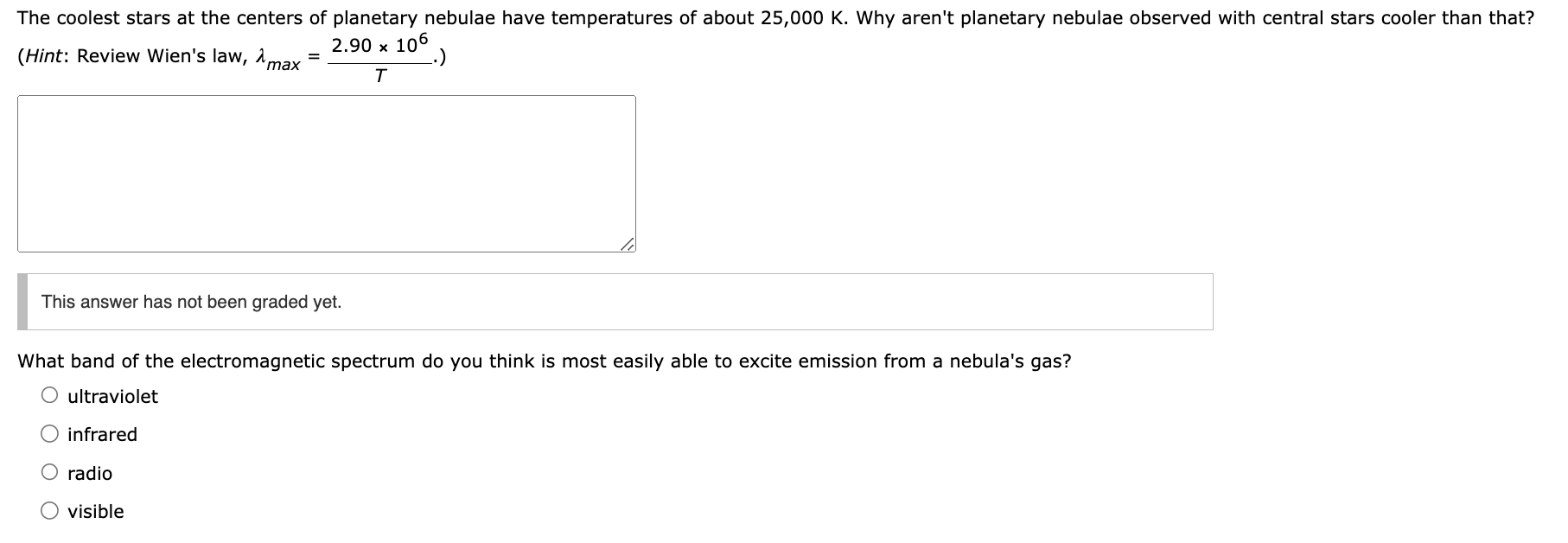 Solved The coolest stars at the centers of planetary nebulae | Chegg.com
