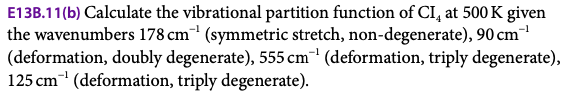 Solved E13B.11(b) Calculate the vibrational partition | Chegg.com