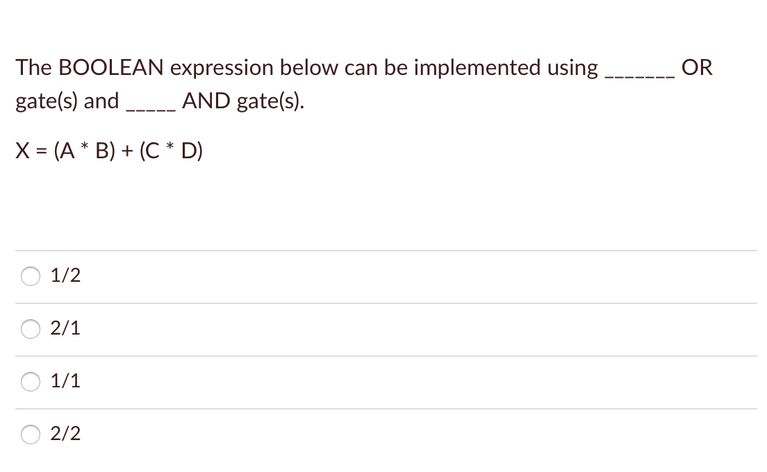 Solved OR The BOOLEAN expression below can be implemented | Chegg.com