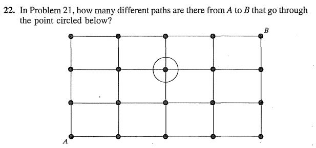 Solved 22. In Problem 21, how many different paths are there | Chegg.com