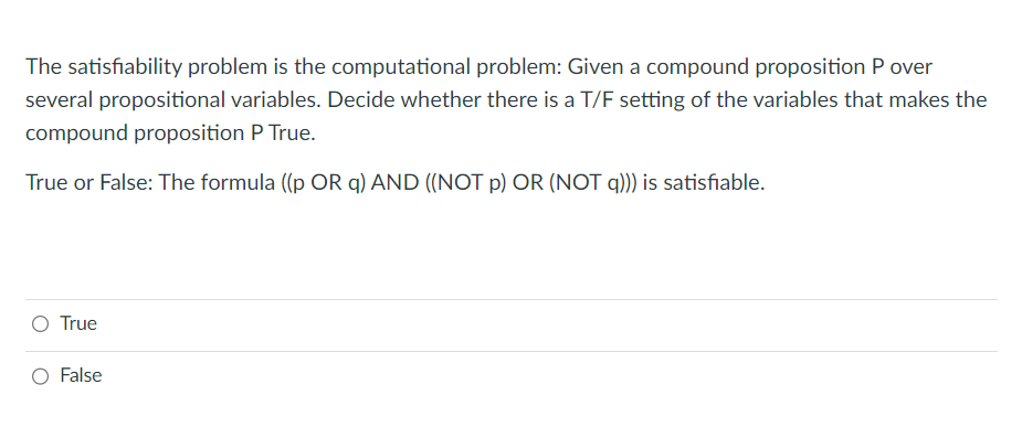 Solved The satisfiability problem is the computational | Chegg.com
