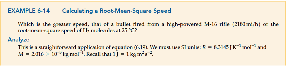 Solved EXAMPLE 6-14 Calculating a Root-Mean-Square Speed | Chegg.com