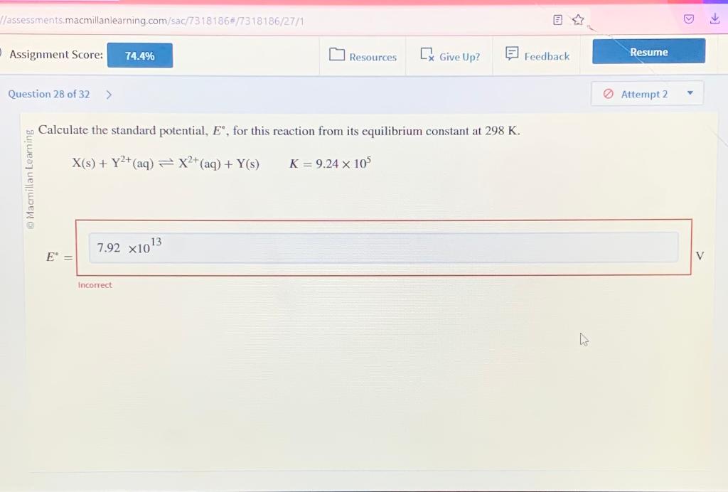 [solved] Calculate The Standard Potential E { Circ}